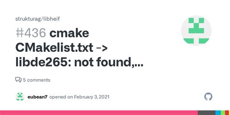 cmake cmakelist txt libde265 not found x265 not found · issue