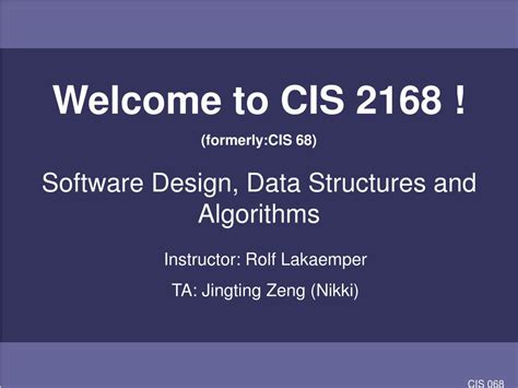 Ppt Welcome To Cis 2168 Formerlycis 68 Powerpoint Presentation