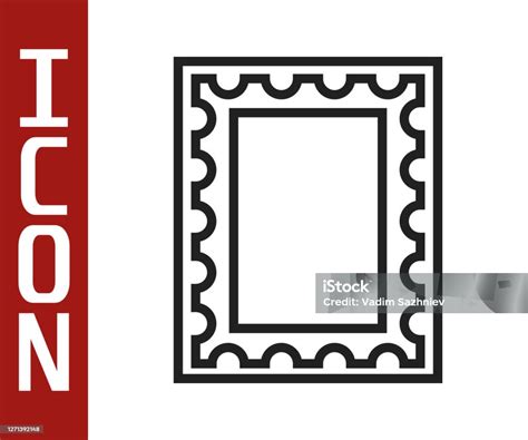 흰색 배경에 격리 된 검은 줄 우편 스탬프 아이콘 벡터 일러스트레이션 검은색에 대한 스톡 벡터 아트 및 기타 이미지 검은색 고무도장 고풍스런 Istock