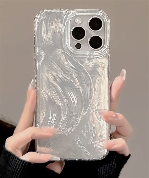 오늘출발 홀로그램 실버 스카이 하드 아이폰케이스 물결 웨이브 범퍼 핸드폰케이스 아이폰 11 12 13 14 15 프로 맥스 에이블리