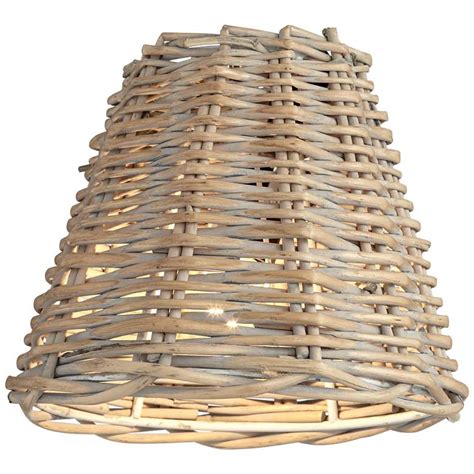 Springcrest Natural Wicker Weave Lamp Shade 3x6x5 Clip On Set Of 2