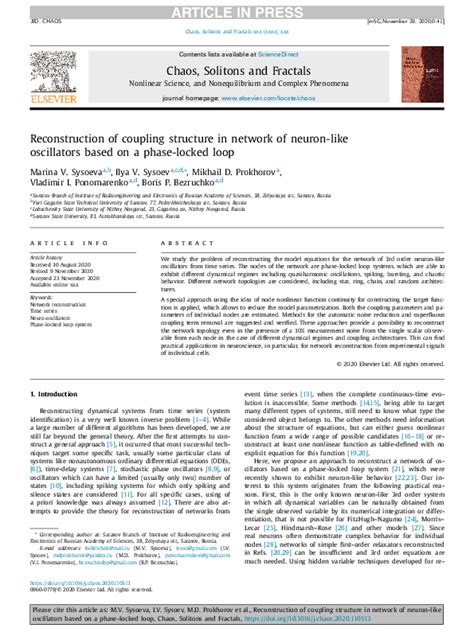 Pdf Reconstruction Of Coupling Structure In Network Of Neuron Like
