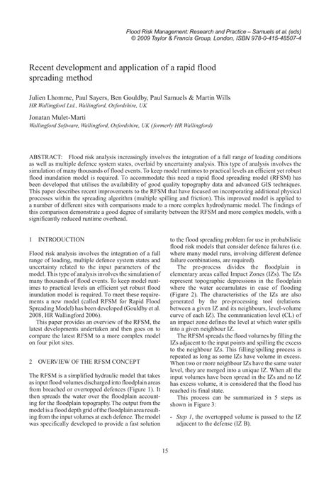 PDF Recent Development And Application Of A Rapid Flood Spreading Method