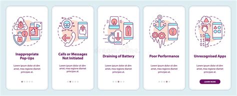 Phone Hacking Attack Onboarding Mobile App Screen Stock Vector Illustration Of Onboarding