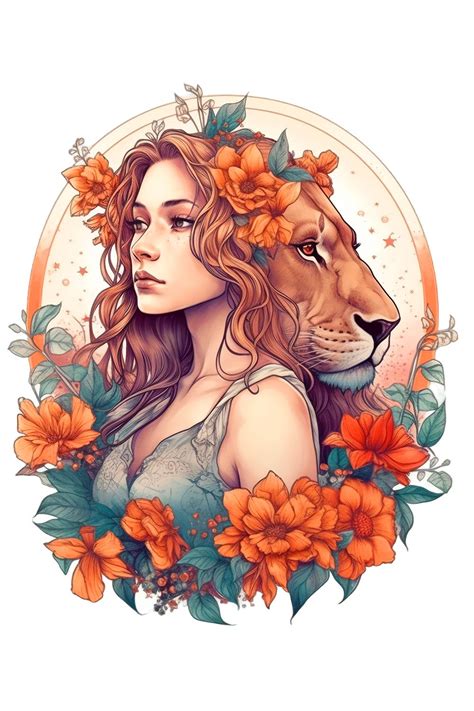 Girl And Lion Девушка и лев Png в 2025 г Лев искусство Рисунки