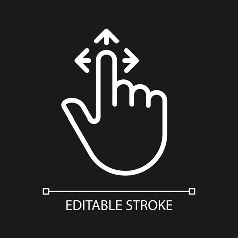Drag Pixel Perfect White Linear Icon For Dark Theme Tap And Pull Image
