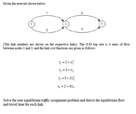 solved given the network shown below 3 n the link numbers