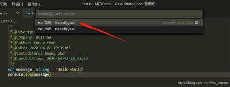typescript 系列（基础零）：如何利用vscode运行ts代码？ 使vscode语法变成ts csdn博客
