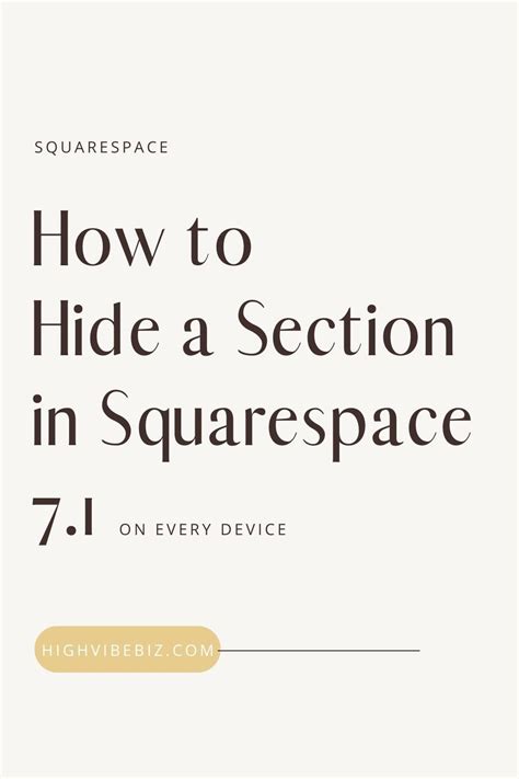 How To Hide A Section On Squarespace