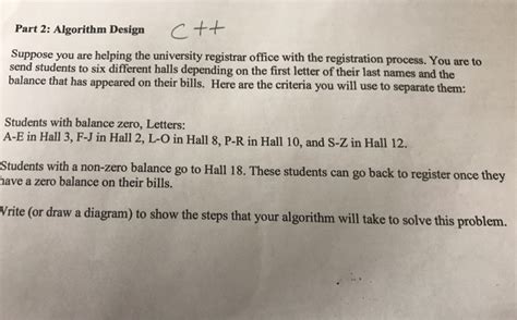 Solved Part Algorithm Design C Suppose You Are Helping Chegg
