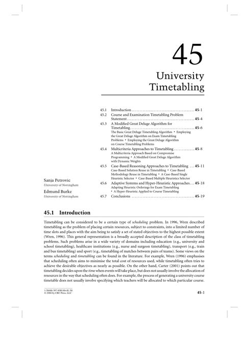 Pdf University Timetabling