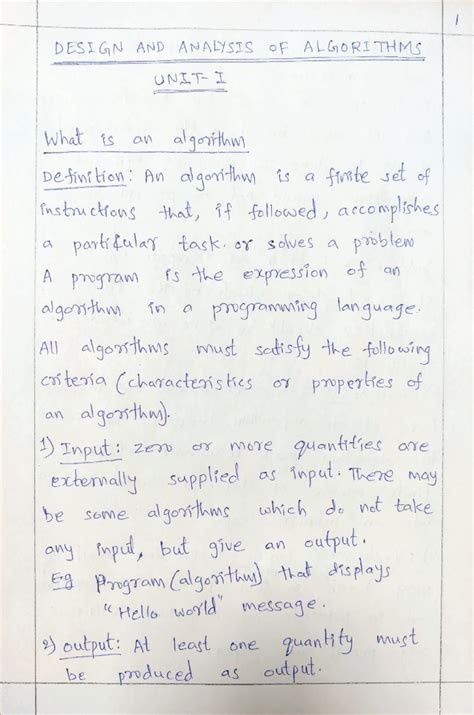 Daa Unit 1 It Is Complete Notes Of Unit 1 Design And Analysis Of