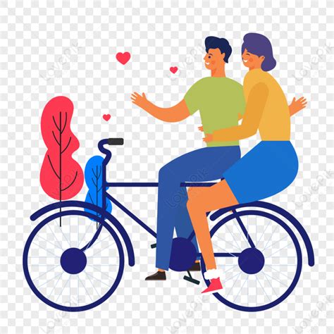 포옹 커플 발렌타인 데이 자전거 나들이 그림인간환자 Png 일러스트 무료 다운로드 Lovepik