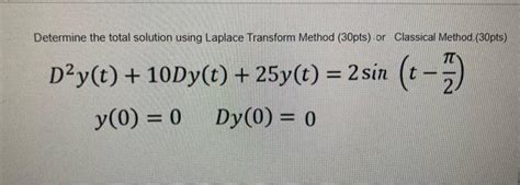 solved determine the total solution using laplace transform
