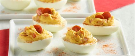 Mini Pepperoni Stuffed Deviled Eggs Hormel® Pepperoni