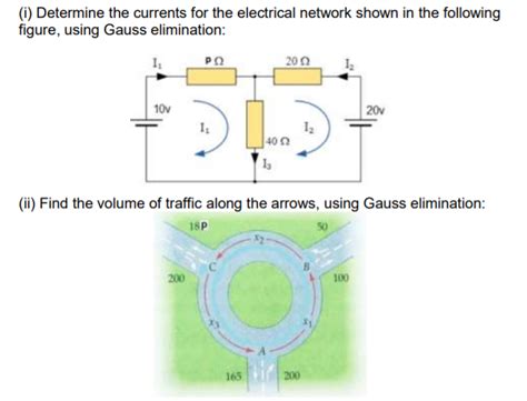 Solved I Determine The Currents For The Electrical Network Chegg Com