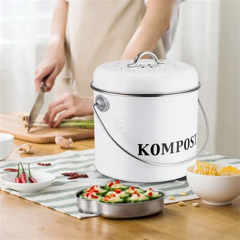 Кухня компост Бин 5л органический домашний мусорный бак дыни листья ...