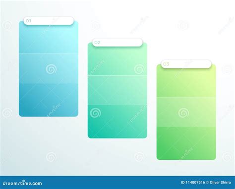 Numbered Gradient Vertical Text Box Set 1 To 3 Vector Stock Vector