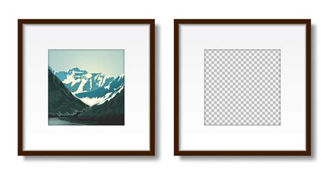 Two Frames With Passepartout On The Wall Mockup 2488585 Vector Art At