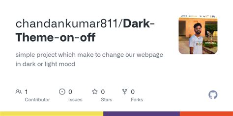 GitHub Chandankumar Dark Theme On Off Simple Project Which Make To Change Our Webpage In
