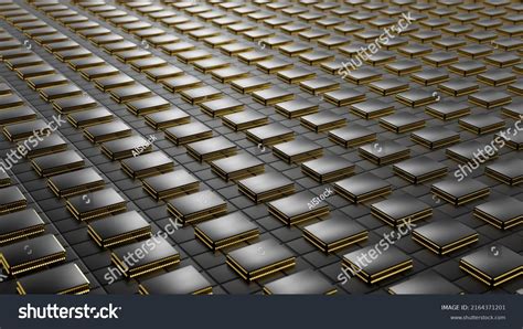 Semiconductor Microchips 3d Illustration Stock Illustration 2164371201