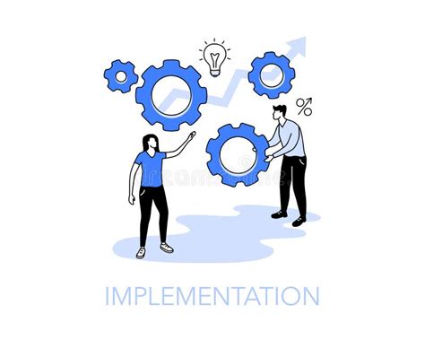Illustration Of An Implementation Symbol With Two People One Putting A