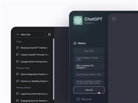 Chat GPT Redesign Side Menu UI Behance