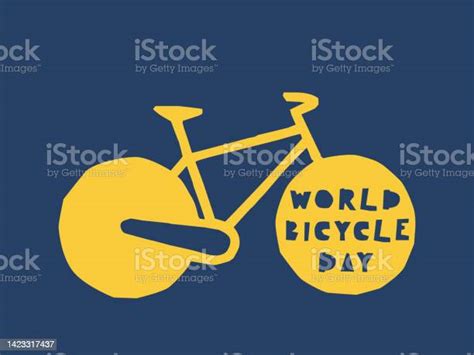 세계 자전거의 날을위한 엽서 내부에 텍스트가있는 자전거의 실루엣 벡터 트렌디 일러스트레이션 자전거 타기에 대한 스톡 벡터 아트 및 기타 이미지 Istock