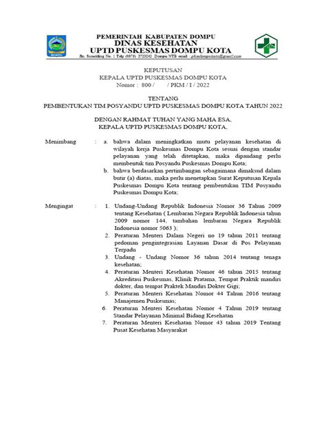 Sk Tim Posyandu 2022 Pdf