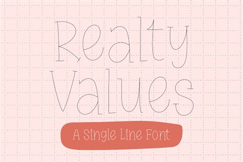 Realty Values Single Line Font