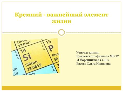 Кремний - важнейший элемент жизни - online presentation