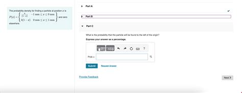 Solved The Probability Density For Finding A Particle At Chegg