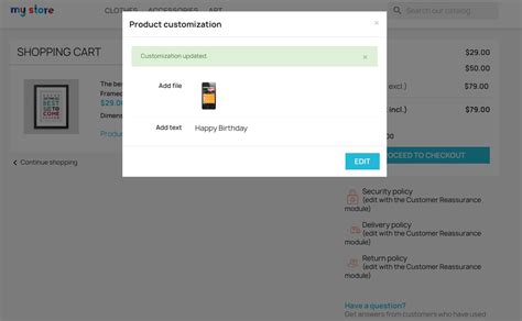 Prestashop Add Product With Customization Directly Into Cart Feature
