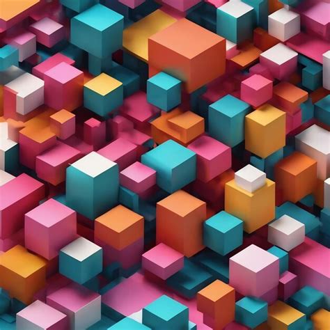 Premium Photo Abstract 3d Rendering Of Geometric Shapes Modern Colorful Background