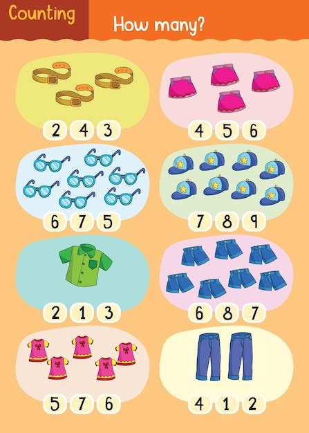 Premium Vector Counting Pre K Worksheet