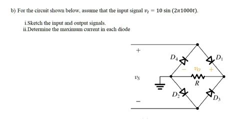 solved b for the circuit shown below assume that the input signal v