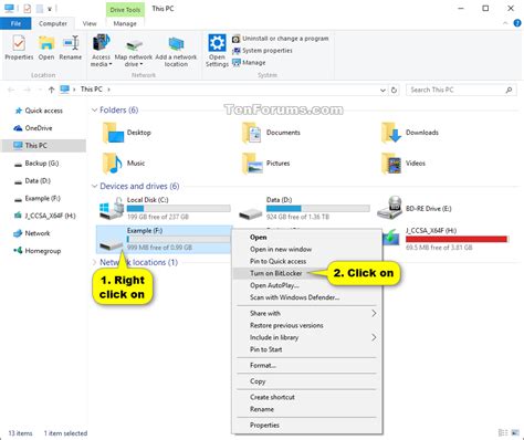 Turn On Or Off Bitlocker For Removable Data Drives In Windows 10