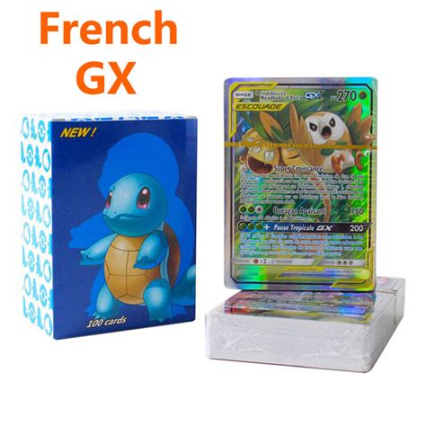 50 100pcs 프랑스 버전 포켓몬 카드 V Vmax Gx 메가 Ex 게임 배틀 카드 포켓몬 배틀 카드 취미 및 수집품
