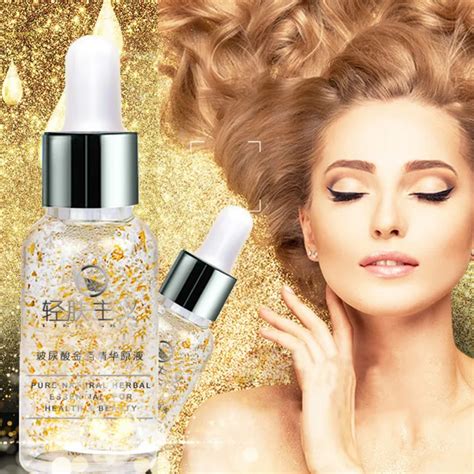 24 K 골드 에센스 데이 크림 안티 링클 페이스 케어 안티 에이징 콜라겐 화이트닝 모이스춰 라이징 히알루 론산 솔루션 Newhyaluronic Acid Solution