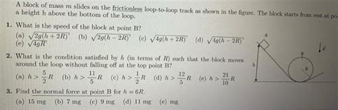 Solved A Block Of Mass M Slides On The Frictionless
