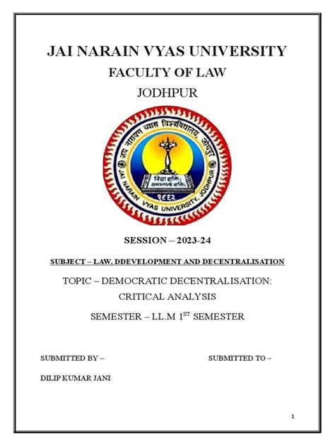 Law And Development And Decentralisation Pdf Decentralization