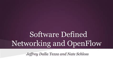 Pdf Software Defined Networking And Openflo Distributed Software Defined Networking And