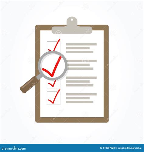 Wooden Clipboard And Check Marks Stock Illustration Illustration Of