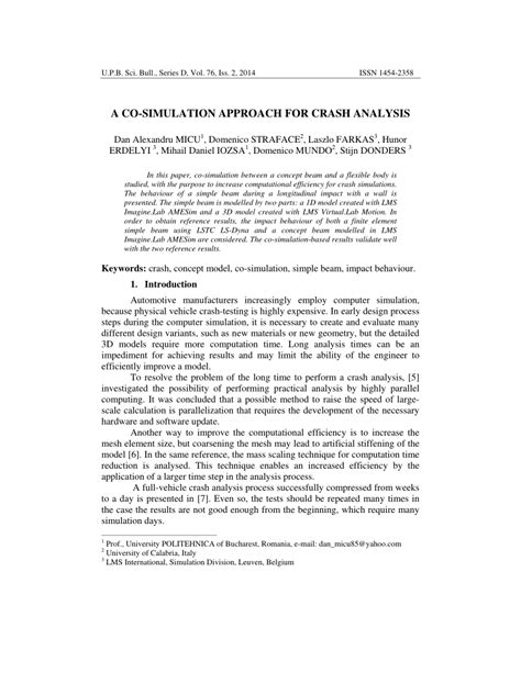 Pdf A Co Simulation Approach For Crash Analysis