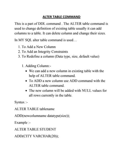Alter Table Command Pdf