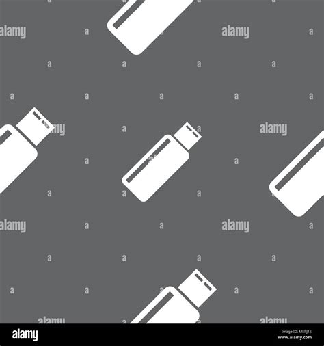 Usb Sign Icon Usb Flash Drive Stick Symbol Seamless Pattern On A Gray Background Vector
