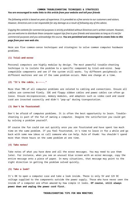 Docx Common Troubleshooting Techniques Dokumen Tips