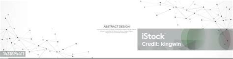 배너 디자인 또는 머리글을 위해 점과 선을 연결하는 추상적 인 배경과 기하학적 패턴 가리키기에 대한 스톡 벡터 아트 및 기타 이미지 가리키기 라인아트 연결 Istock