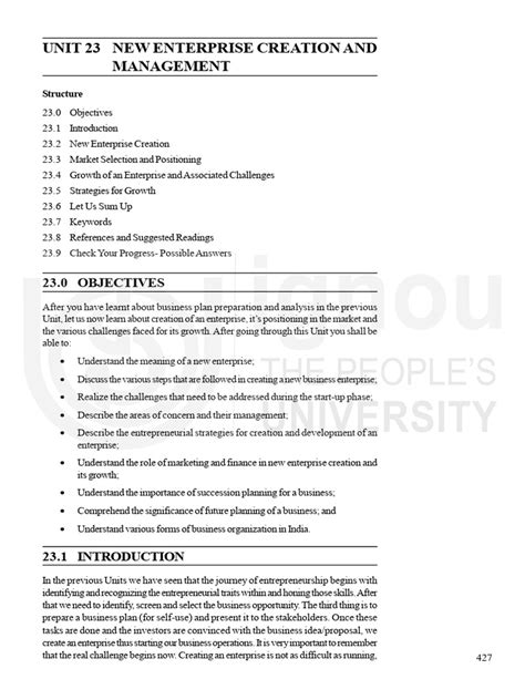 Unit 23 Pdf Entrepreneurship Strategic Management