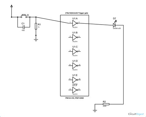 Schmitt Trigger Gate Circuit Diagram And Working Explanation